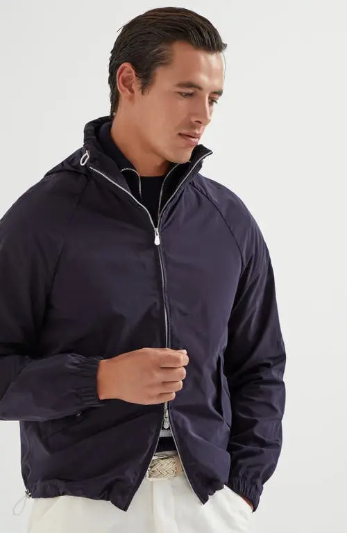 Brunello Cucinelli Water-Resistant Microfiber Jacket - Navy Blue